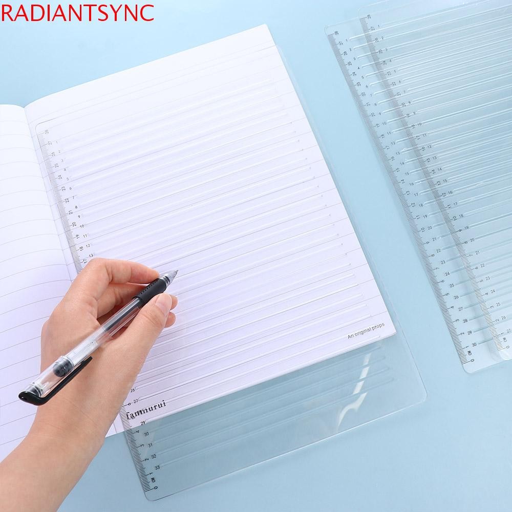 RADIANTSYNC ไม้บรรทัดลายฉลุเส้นตรงโปร่งใสประณีตลายมือนักเรียน A4 ล้างการบ้านเขียนไม้บรรทัดลายฉลุ ...