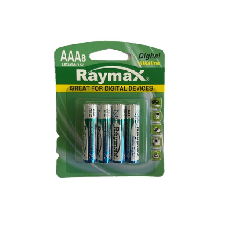 RAYMAX ถ่านอัลคาไลน์ AAA รุ่น LR03/8B แพ็ค 8 ก้อน | Shopee Thailand