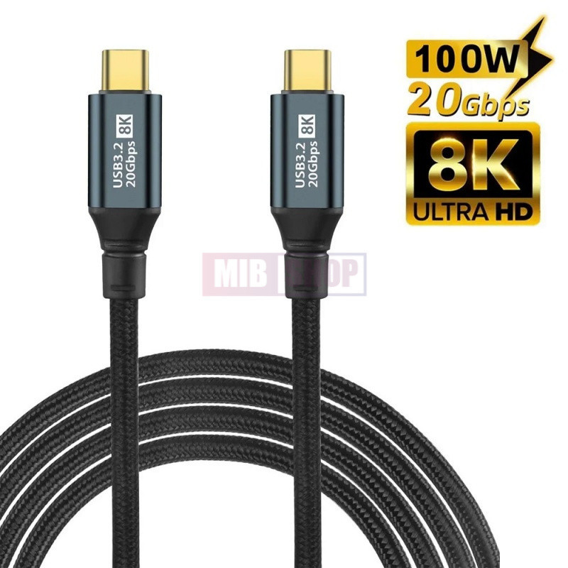 Pd 100W USB C ถึง USB C สาย USB 3.2 Type C ถึง Type C สายชาร์จเร็ว Gen2 20Gbps 8K @ 60Hz วิดีโอ ...