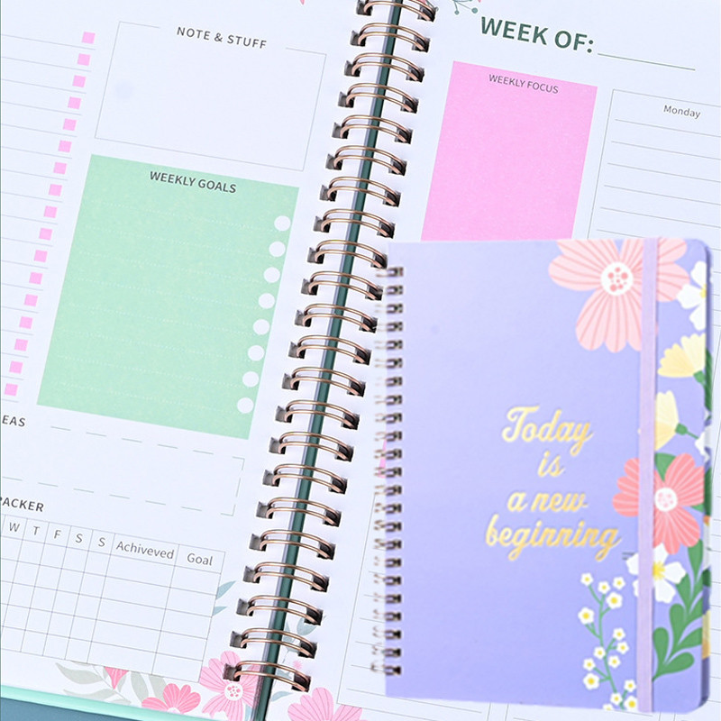 A5 Spiral Planner Notebook Daily Weekly Plans To Do List Habit Tracker ...