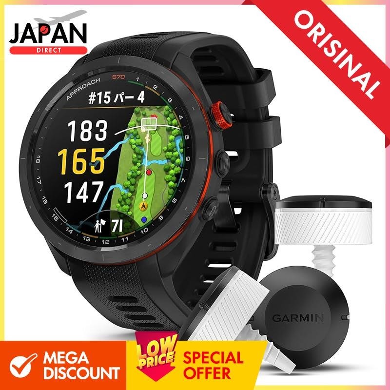 GARMIN Approach S70 42mm Gray AMOLED (OLED) Display Golf Watch with GPS Maps Suica Compatible ...