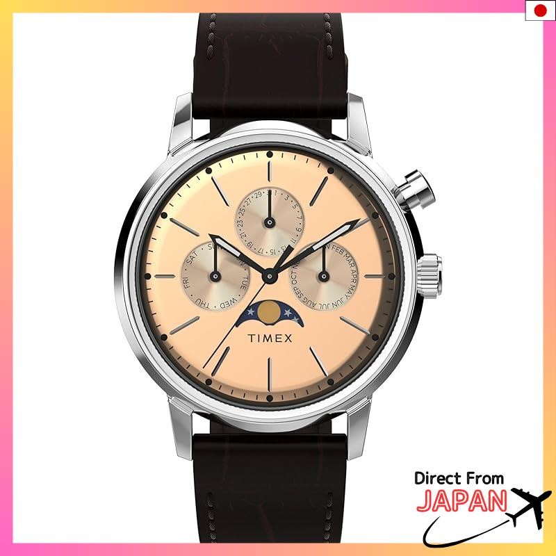 Timex Watch Marlin Quartz Moon Phase Rose Gold Dial Acrylic 40mm ...
