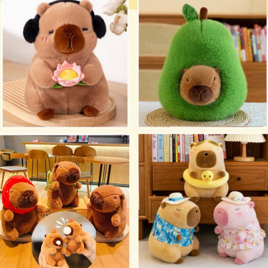 Creative Two-in-one ของเล่นตุ๊กตา Capybara Avocado Dolphin ตุ๊กตาตุ๊กตา ...