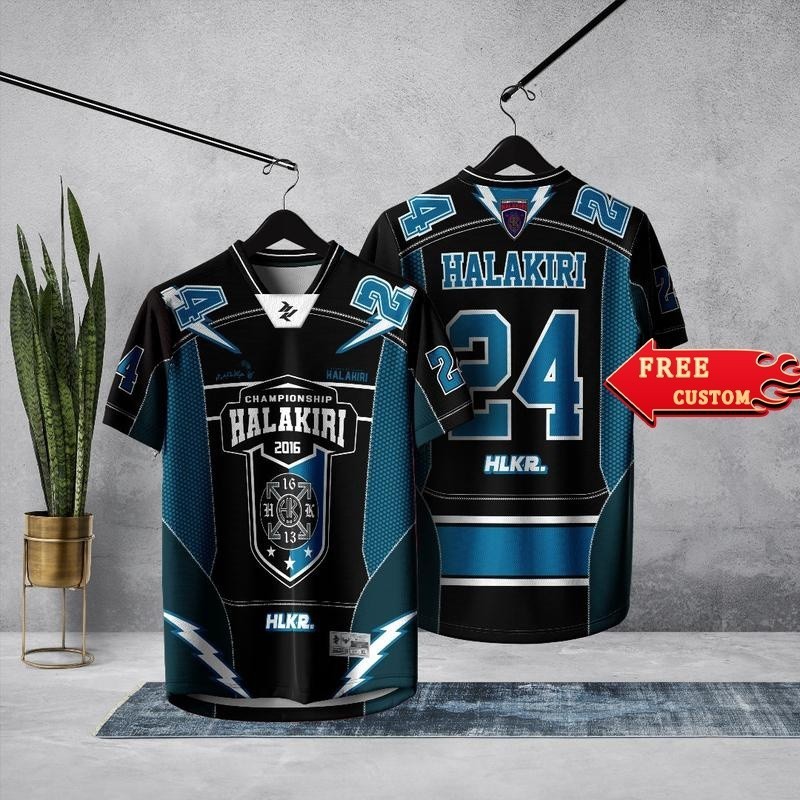 Halakiri STORM BREAKER BLUE BLACK JERSEY (NFL INSERT BERSULAM) (LYCRA ...