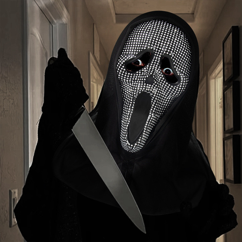 Bcf Halloweens Scream Ghost Face Masks พร้อม Diamond COS แต่งหน้า Ball ...