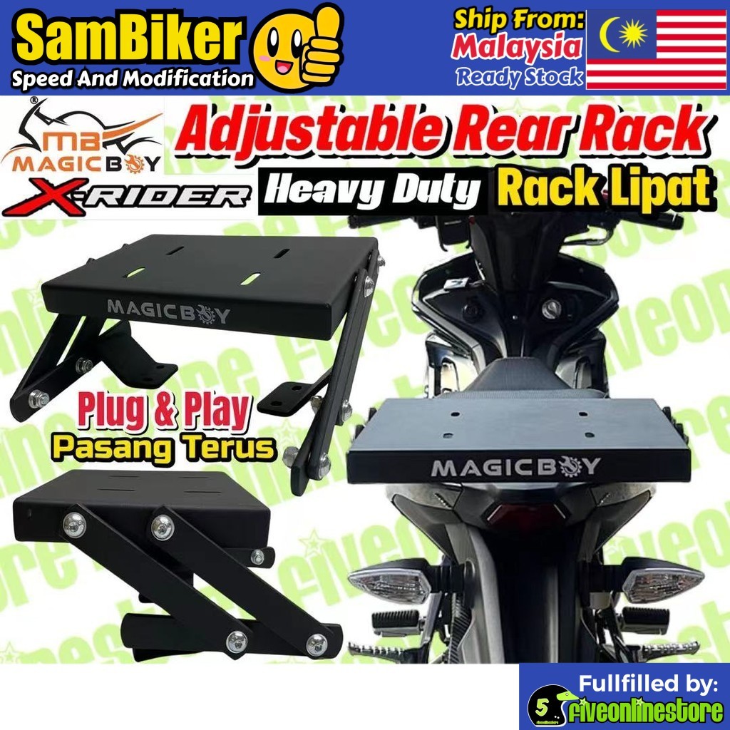 Magic BOY & X-RIDER ชั้นวางหลัง Monorack ปรับ RSX Y15ZR LC135 Y16 RS150 ...