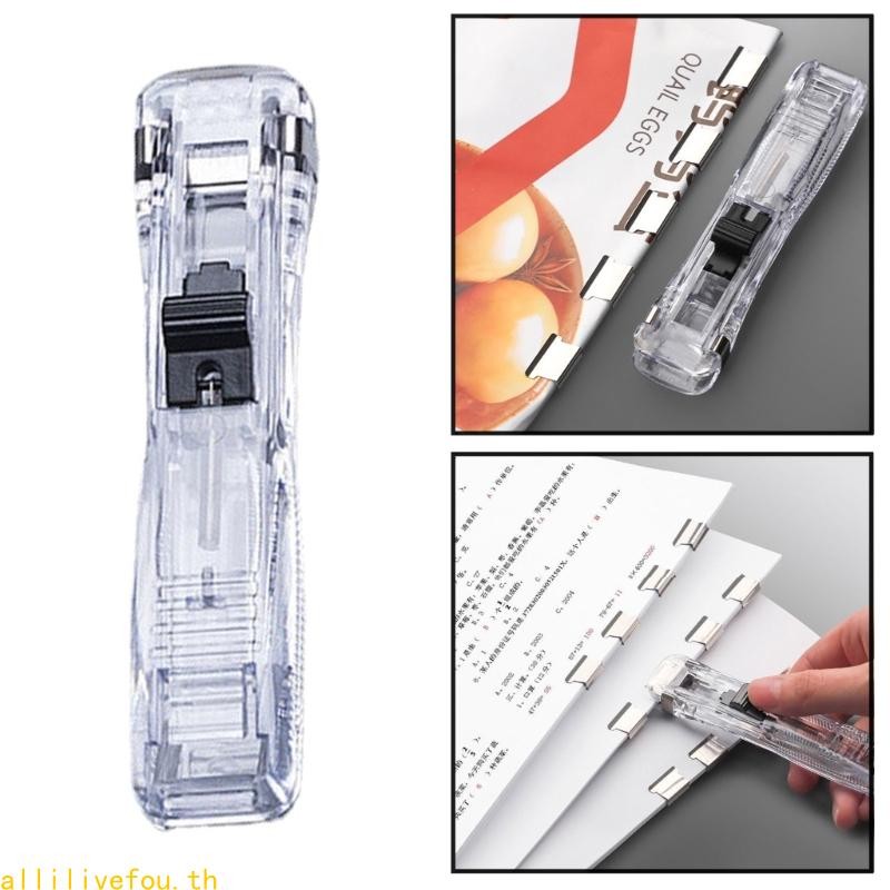 Live มือถือกระดาษ Clam คลิปตู้ Push Stapler Binder คลิปที่หนีบกระดาษ ...
