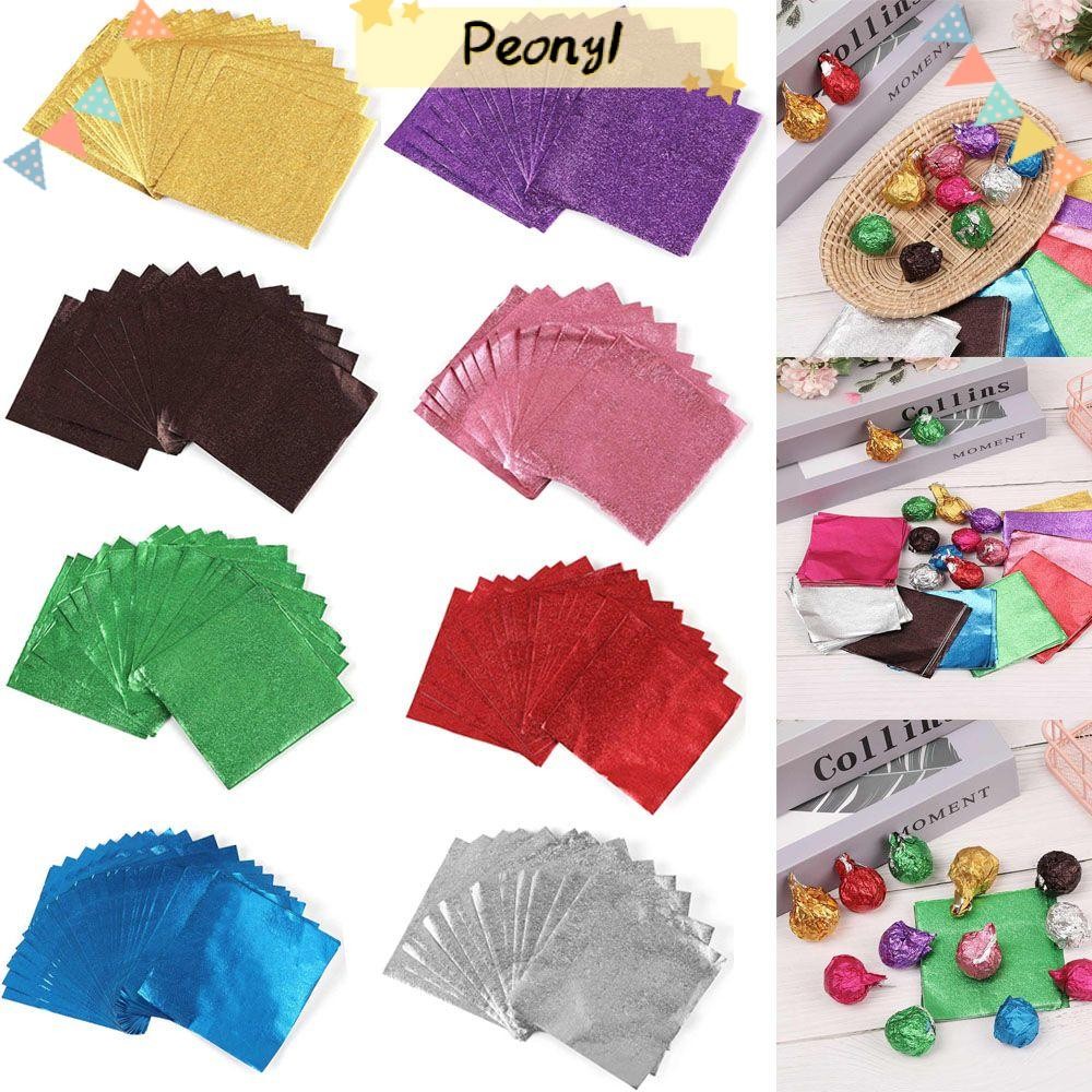 Pdony 100 ชิ้นแพคเกจกระดาษอุปกรณ์จัดงานแต่งงานสี Gilded Candy Baking DIY Candy ช็อกโกแลต ...