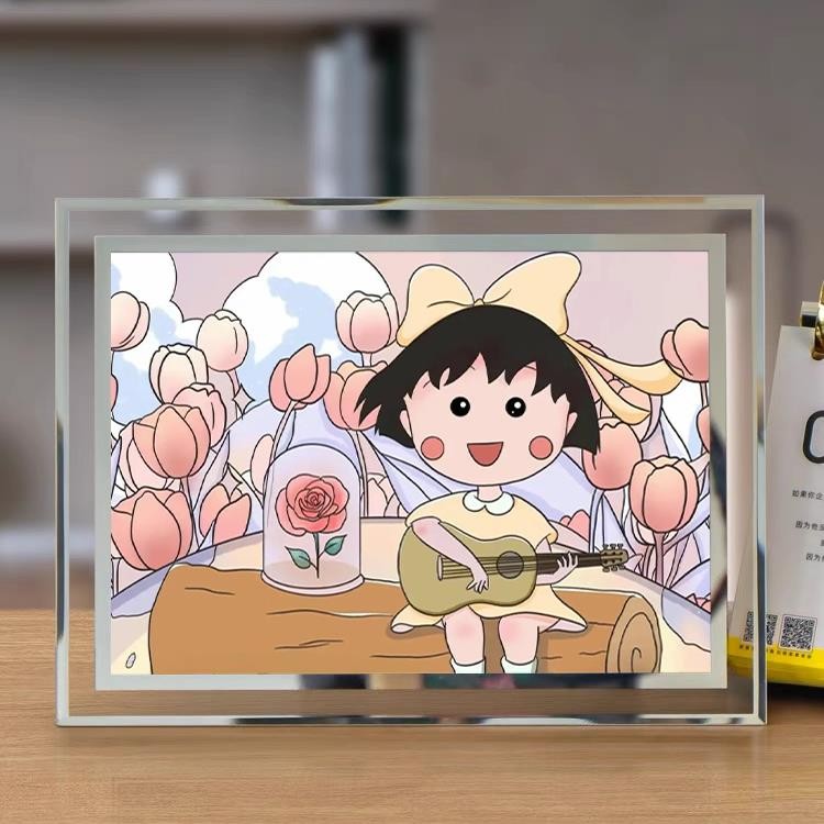 Cherry Maruko Merchanded Glass กรอบรูปโต๊ะเดสก์ท็อปโมเดิร์น Photo diy ของขวัญเพื่อนร่วมชั้น ...