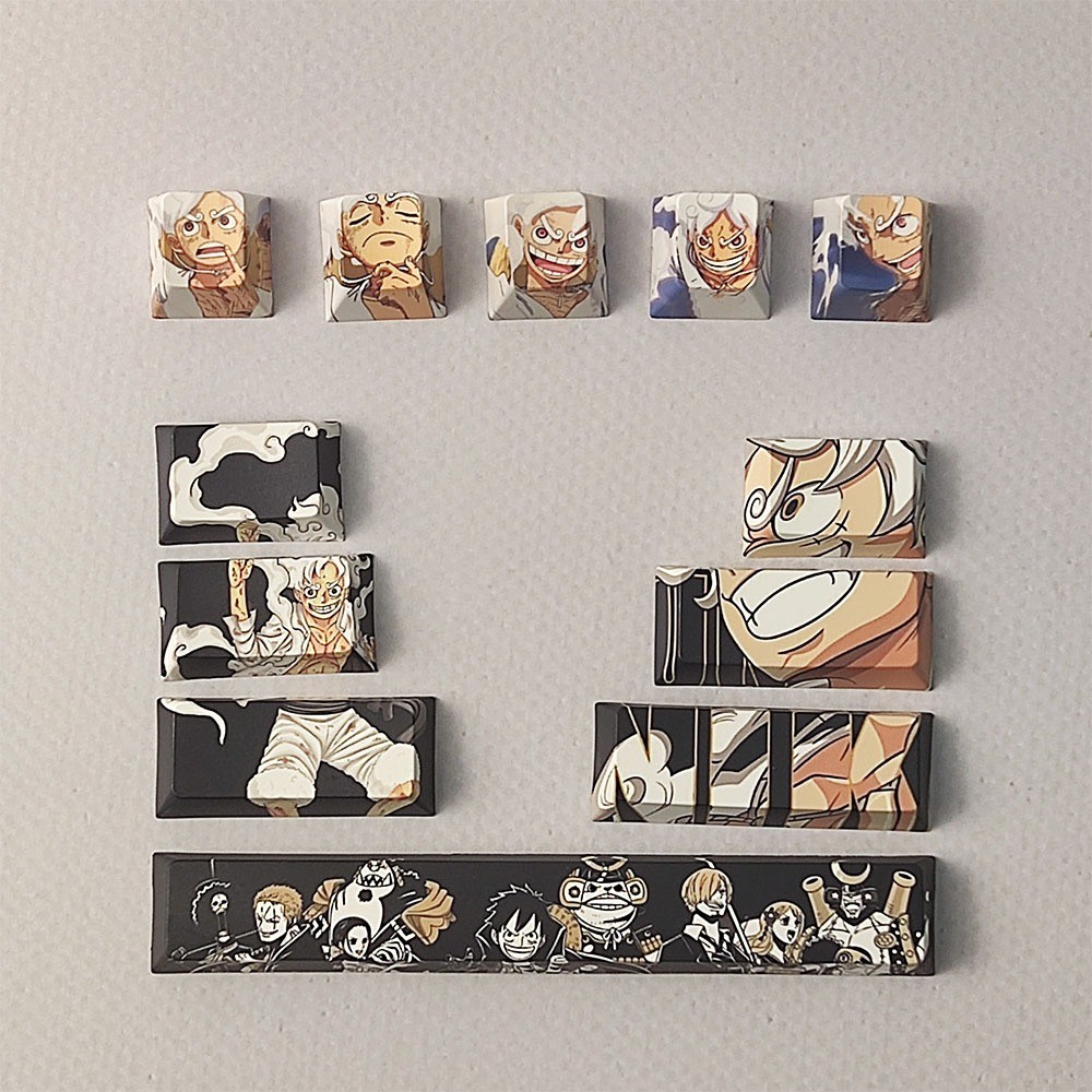 8/12pcs Luffy Zoro Keycaps โปรไฟล์เชอร์รี่ PBT Dye Sublimation One ...