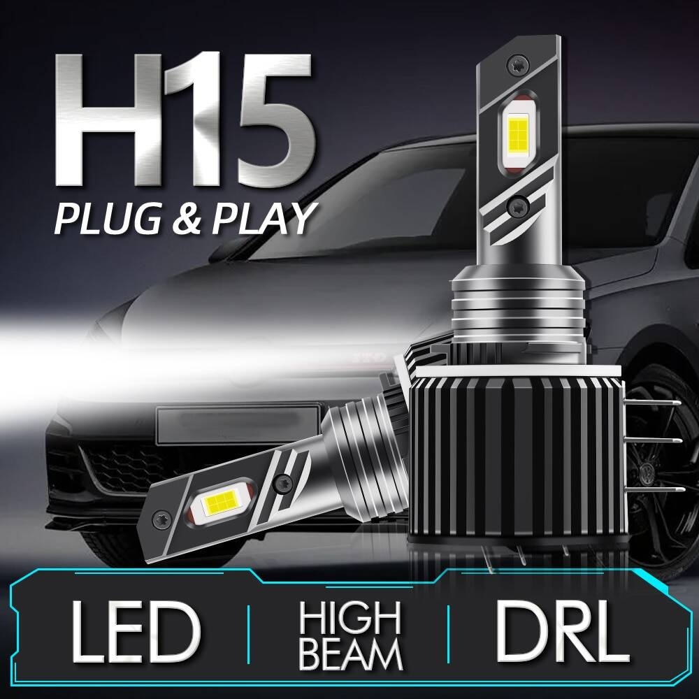 Xm LED ไฟหน้าหลอดไฟ H15 High Beam DRL ไฟวิ่งกลางวันสําหรับ Mercedes Benz Skoda Octavia Ford ...