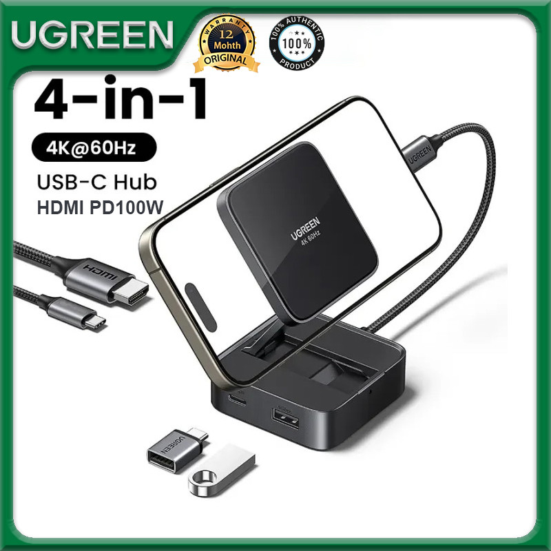 Ugreen 4 in 1 USB C Hub Magnetic Folding USB C to HDMI Adapter 4K ...