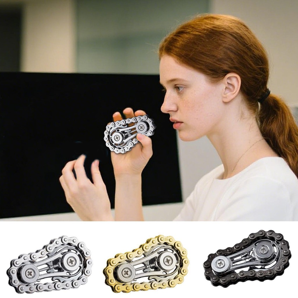 เทคโนโลยีสีดําเกียร์โซ่ Fidget Spinner Decompression โลหะ Mechanical ...