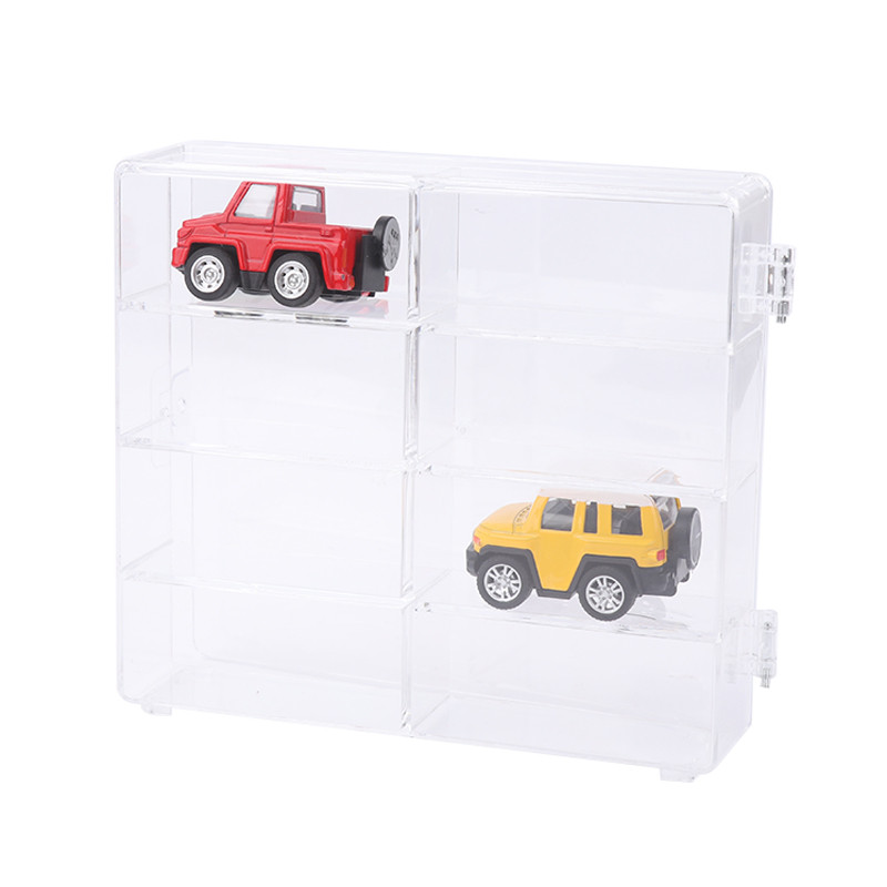 [shnzbaodand] 1:64 Scale Car Model Storage Box 8 Slot Clear Display ...