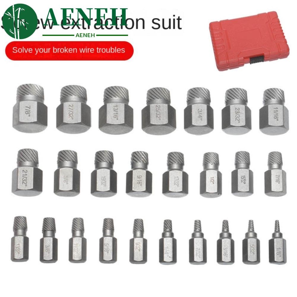 AENEH 25 ชิ้นสกรู Extractor ชุด, เสียหายหัก Double Head Bolt Extractor ...