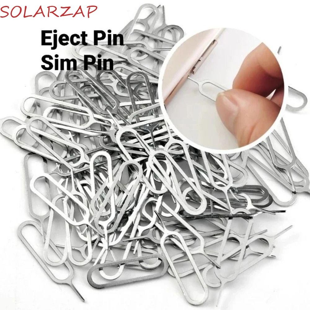 SOLARZAP 100 ชิ้นซิมการ์ดถาด Ejector Pin, สแตนเลส Anti-Lost ซิมการ์ดเครื่องมือกําจัด, เข็มการ์ด ...