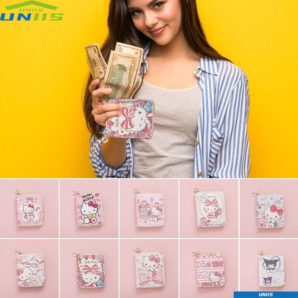 UNIIS กระเป๋าใส่เหรียญ Zipper สไตล์คาแรกเตอร์ Hello Kitty ทำจากหนังPU ขนาดเล็ก พกพาสะดวก ...