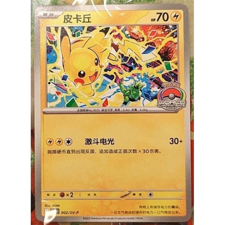 Pokemon Chinese Promo 002/SV-P Pikachu - 2025 Championships Celebration ...