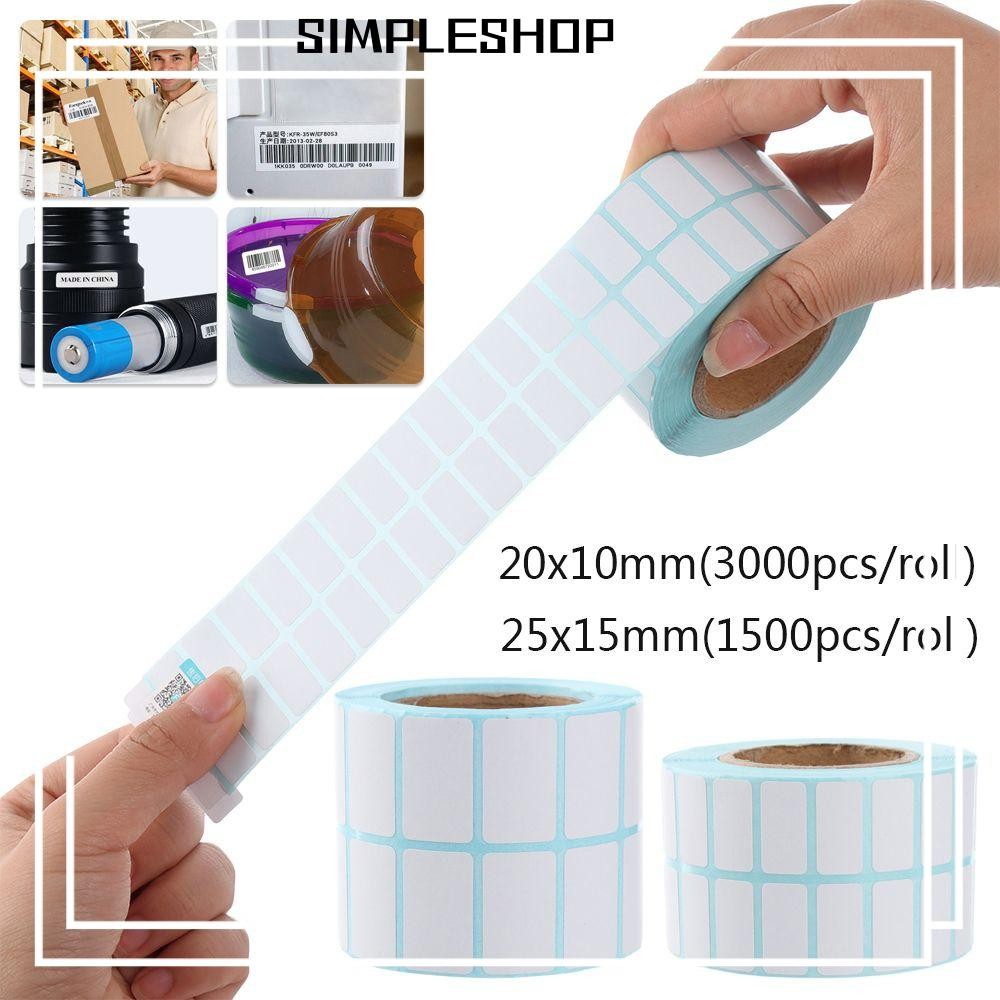 SIMPLESHOP 1500/3000pcs กระดาษกาวสะดวกที่มีประโยชน์เปล่ากันน้ําพิมพ์อุปกรณ์การ์ดแท็กระบุ ...