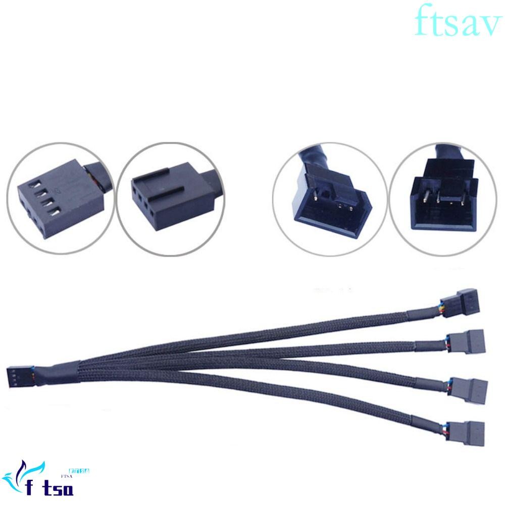 SWIFTSAVER 4 Pin Pwm Fan Cable, ชายหญิงสีดํา Sleeved อุณหภูมิควบคุมสาย ...