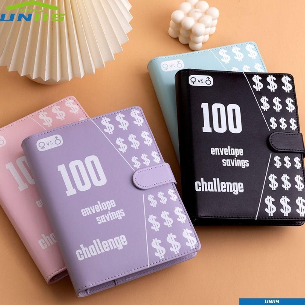 Uniis สมุดออมเงิน ปกหนัง PVC ขนาด A5 100 ซอง | Shopee Thailand