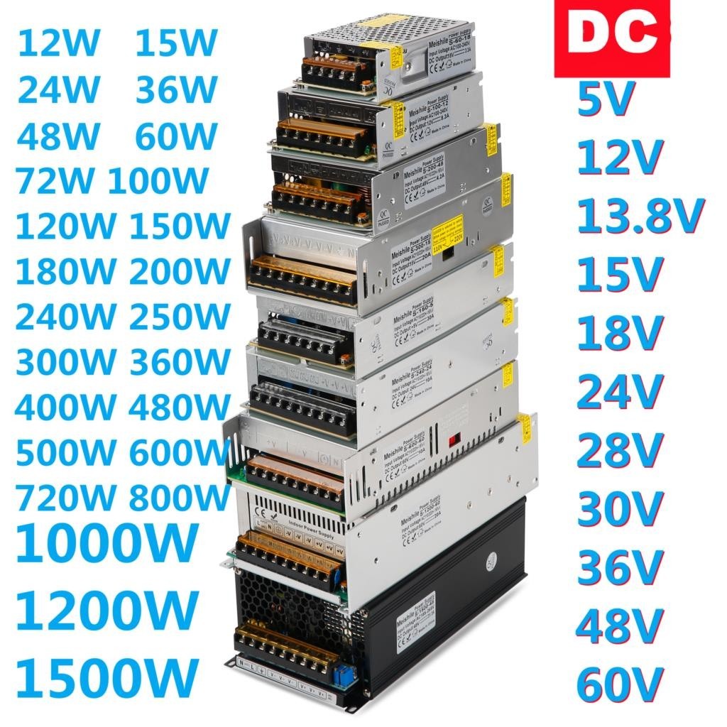 DC 5V 12V 24V 36V 48V 60V Switching Power Supply 3A 4A 5A 8A 40A 2A 20A 25A 30A 15A 100 | Shopee ...