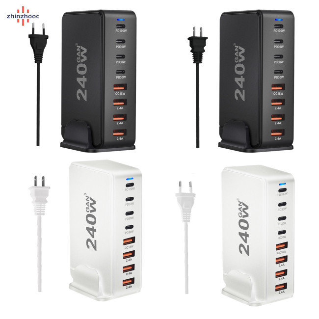 Vip 240W มัลติฟังก์ชั่น USB Charger Hub 4 USB C Hub PD อะแดปเตอร์ชาร์จ ...