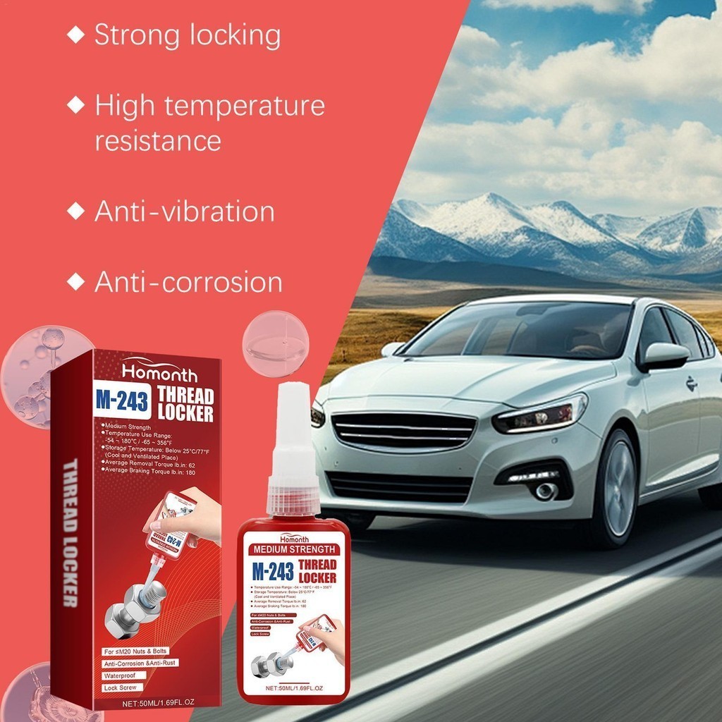 Thread Locker Glue 50ml Nuts & Bolts Locker Car Thread Lock Sealant All ...