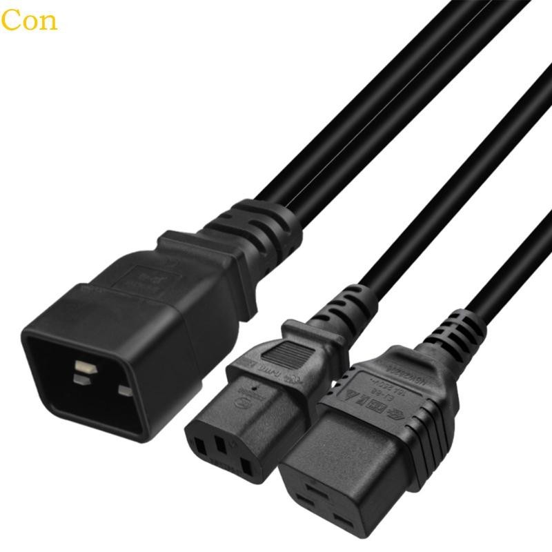 Con IEC320 C20 ถึง C13+C19 Y Splitter สายไฟ 1FT สายไฟอะแดปเตอร์ ...