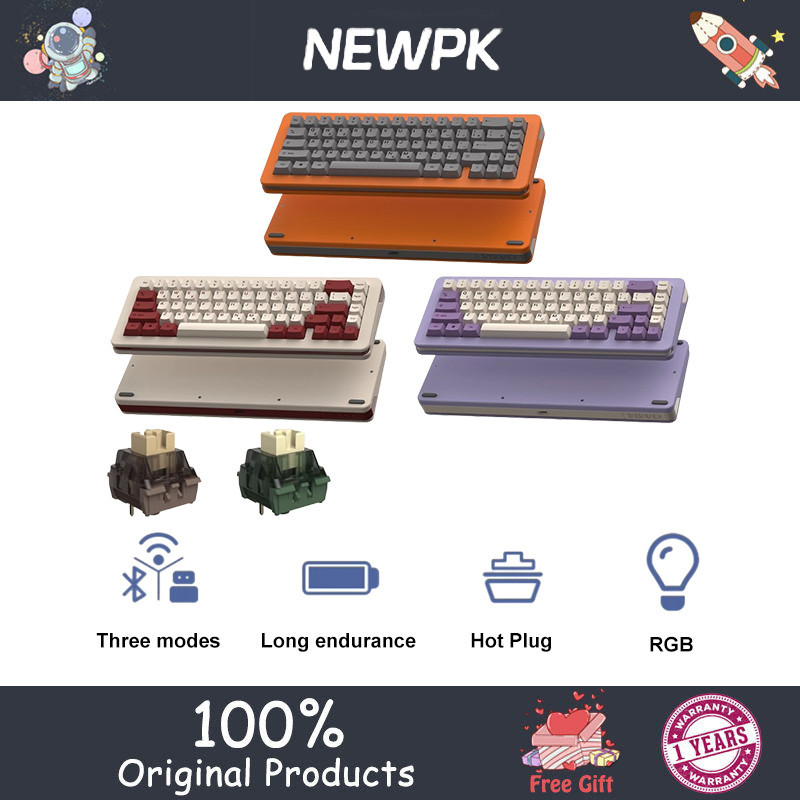 Backspace OASIS 65 ปลั๊กร้อนสามโหมดไร้สาย คีย์บอร์ดเชิงกลแบบกําหนดเอง ...