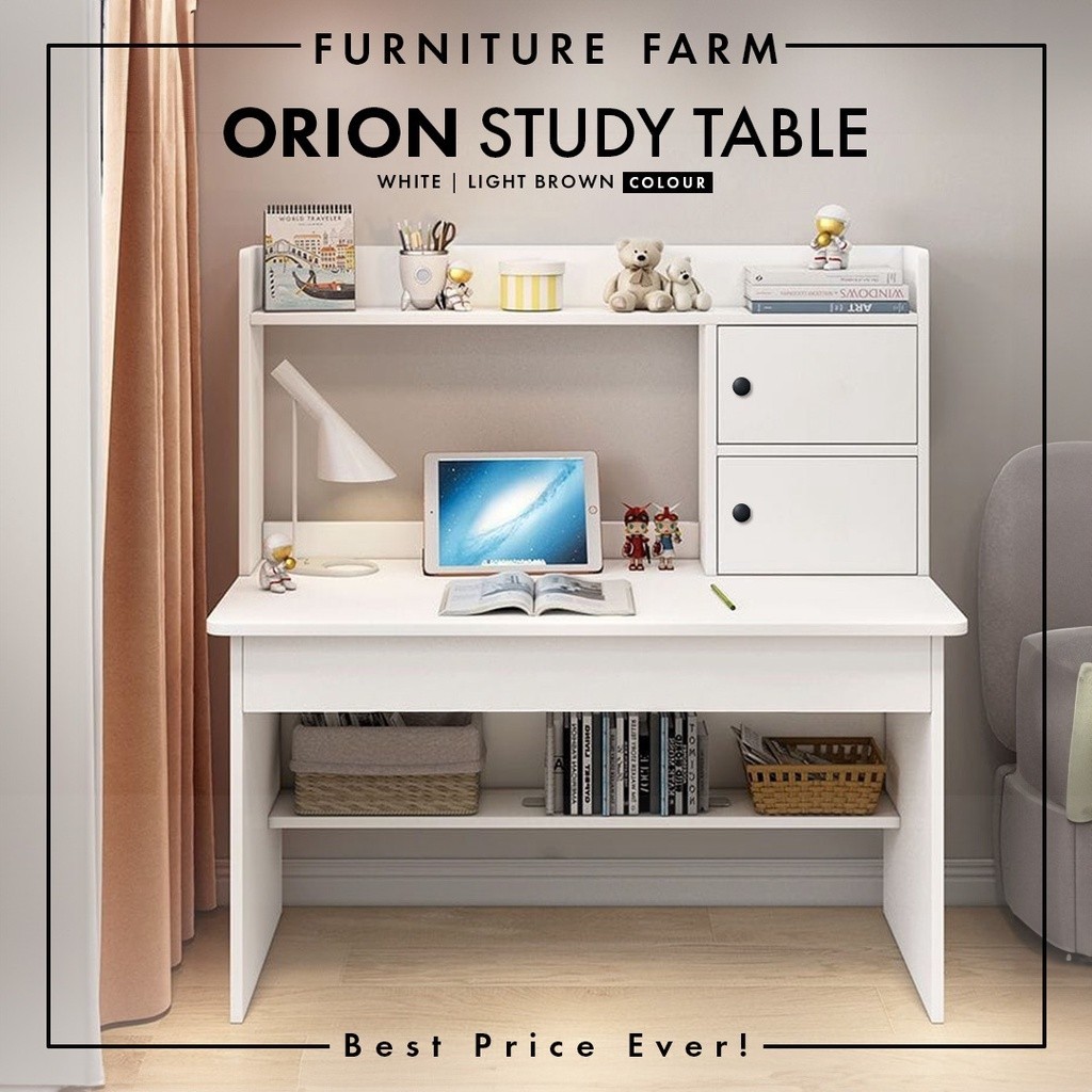 F&F : ORION Study Table SET/Office desk Study Desk with 2 DRAWER/study ...