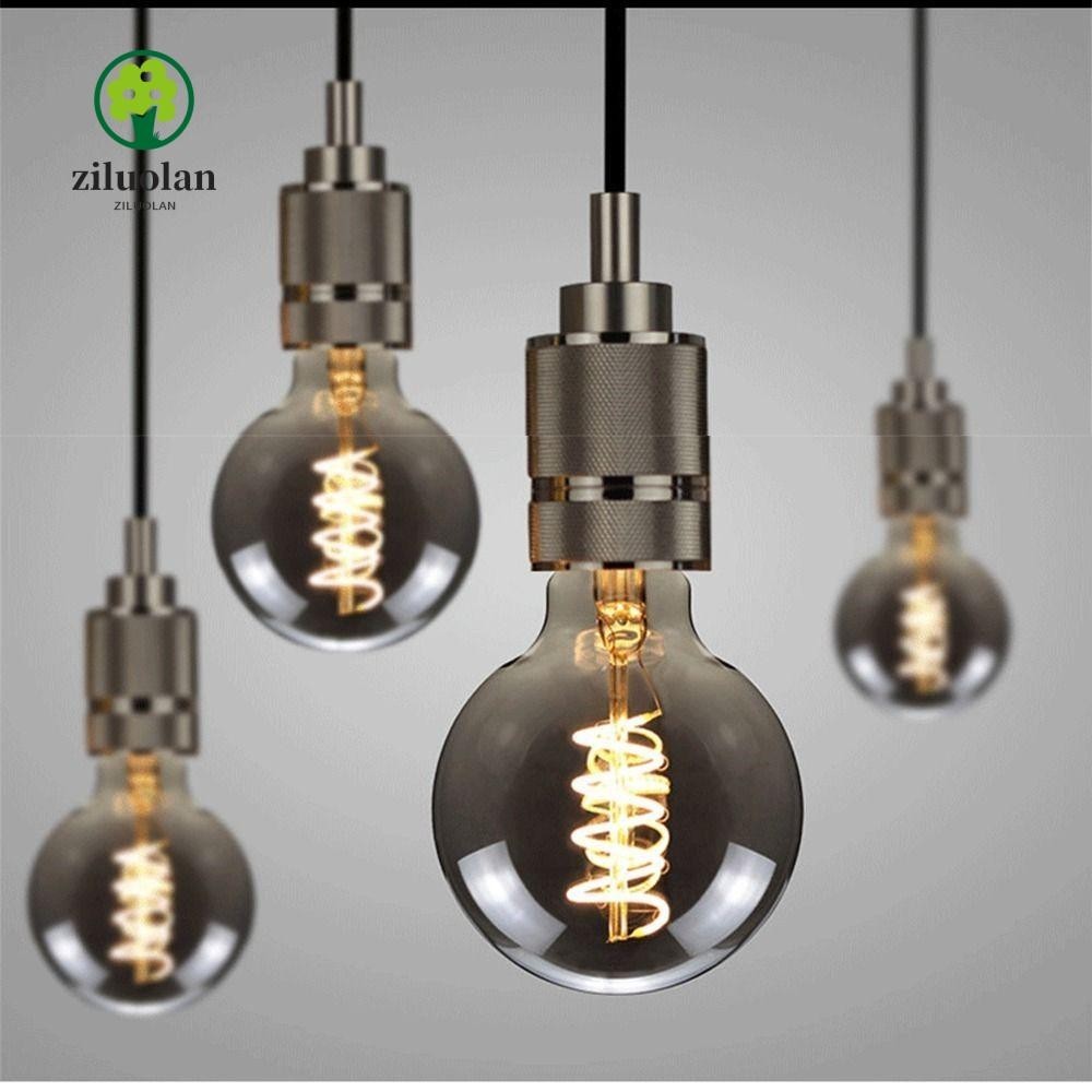 Ziluolan Vintage Retro Bulb, Electroplated Grey Filament, hot Edison ...