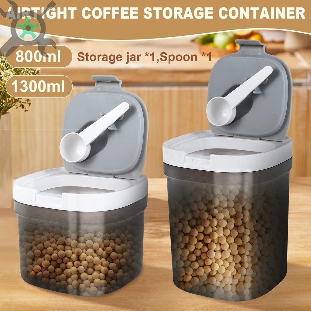 กระป๋องกาแฟ 800ml/1300ml กาแฟคอนเทนเนอร์ Airtight Coffee Keeper ...
