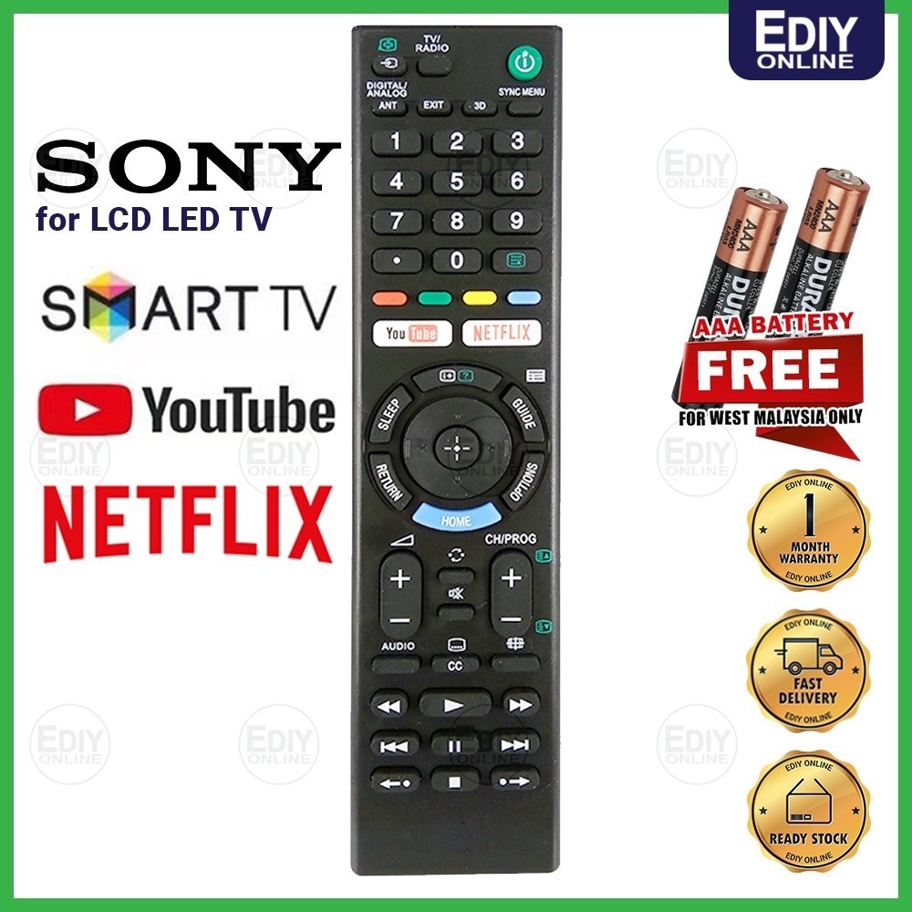 Rm-l1370 L1370V UNIVERSAL SONY BRAVIA YOUTUBE NETFLIX LCD LED SMART TV ...