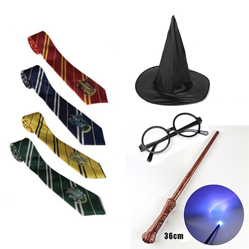 Harry คอสเพลย์ผ้าฝ้าย PVC Tie props harry's หมวก Magic Wand แว่นตาเสื้อ ...
