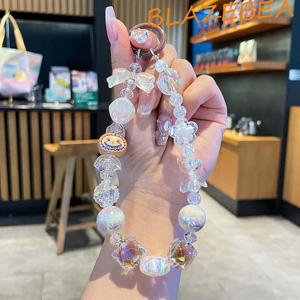 Blazebea 2 รูปแบบ Pop Mart โทรศัพท์โซ่,ลูกปัดพร้อม Patch Beaded โทรศัพท์จี้, Anti-lost สายรัด ...
