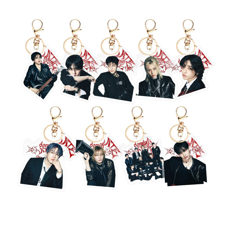Stray Kids domin ATE Acrylic Key Chain Transparent Keyring Hanging Up ...
