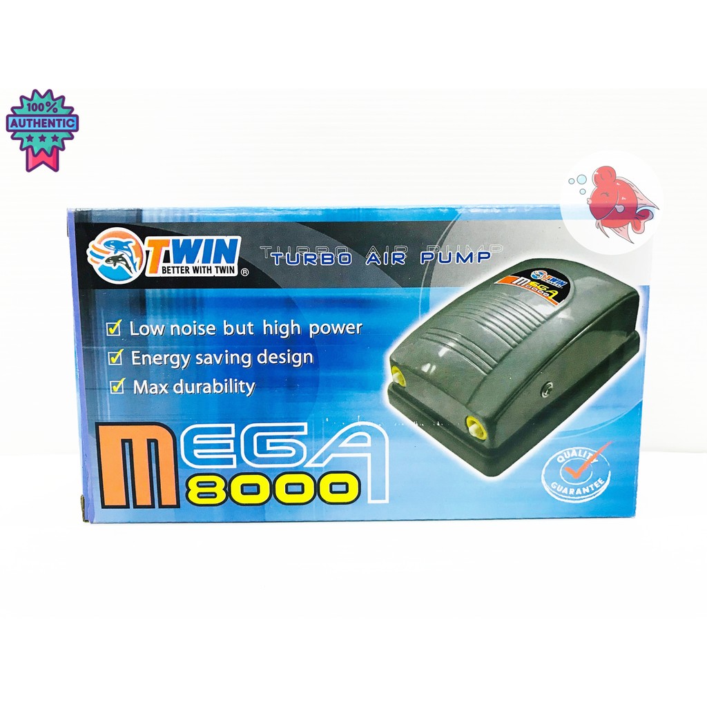 ปั๊มลม ปั๊มออกซิเจน ทวิน เมก้า Twin Mega 8000 ปั๊มลม2ทาง ปรัแรงเาลมได้ เงีย แรงดี ประหยัดไฟ ...