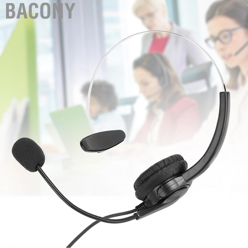Bacony ชุดหูฟังคอลเซ็นเตอร์พร้อมไมโครโฟนแฮนด์ฟรีหูฟังโมโนตัดเสียงรบกวน ...
