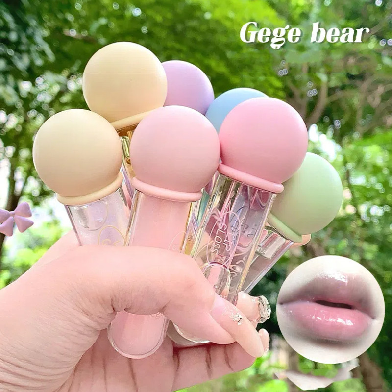 Gege Bear Pudding Jelly Lip Balm Glass Lip Hydrating Transparent Lip Balm | Shopee Thailand