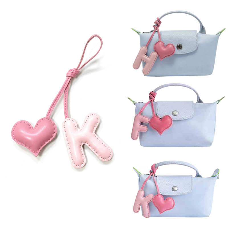 กระเป๋าแฟชั่น Charm อุปกรณ์เสริมกระเป๋าถือจี้ตัวอักษร FHJK Love Shape ...