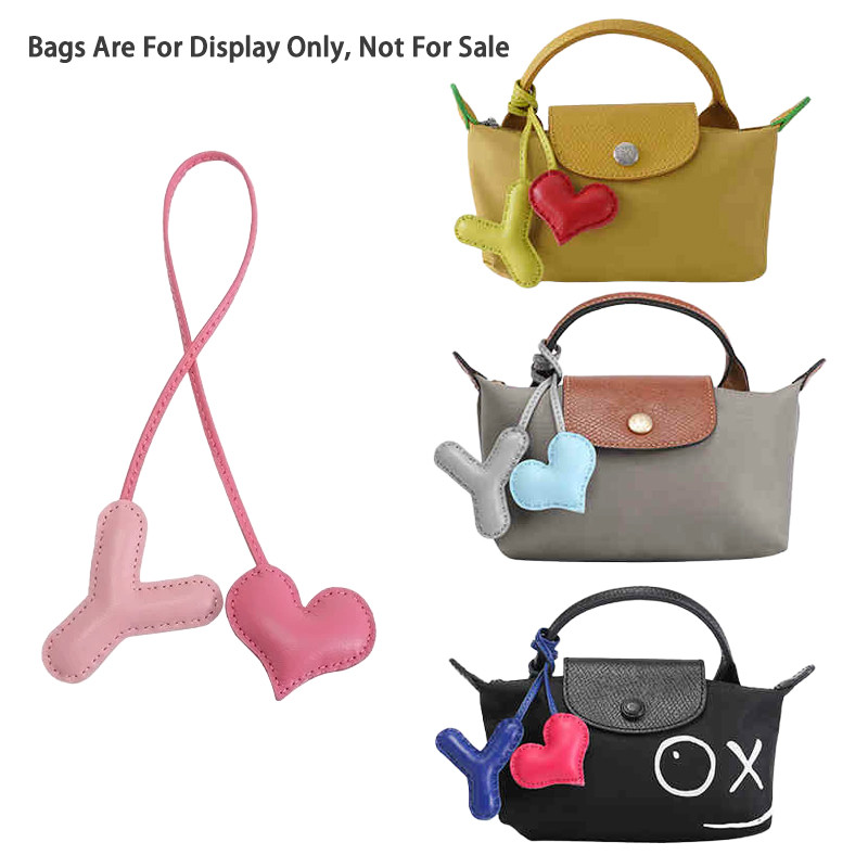จี้ห้อยกระเป๋าสําหรับ Longchamp Bag Charm หนังแกะตัวอักษร XYZ Love จี้ ...