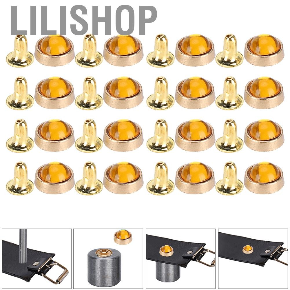 Lilishop 100 ชุดสี Rivets โลหะผสมสังกะสีรองเท้าเสื้อผ้าตกแต่ง DIY เครื่องมือ 8 มม.สำหรับ ...