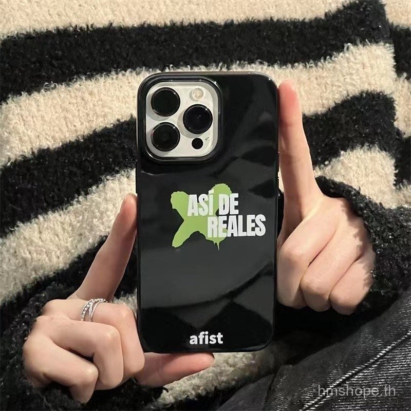 INS Anti Fall Black Glossy Soft เคสโทรศัพท์สำหรับ iPhone 16 PROMAX 15 ...