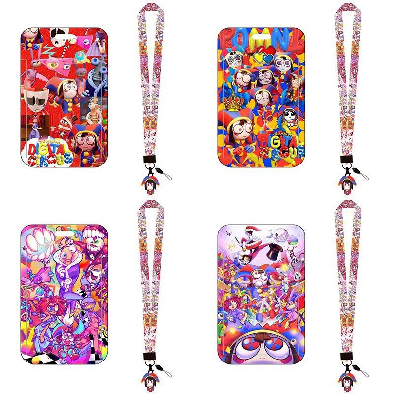 Digital Clown ID Badge Holder Card Holder Lanyard School Name Tag Card ...