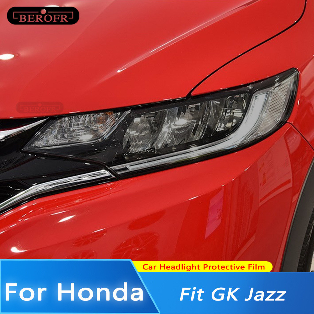 สําหรับ Honda Fit GK Jazz 2014-2019 ไฟหน้ารถป้องกันฟิล์มควันสีดํา TPU ...
