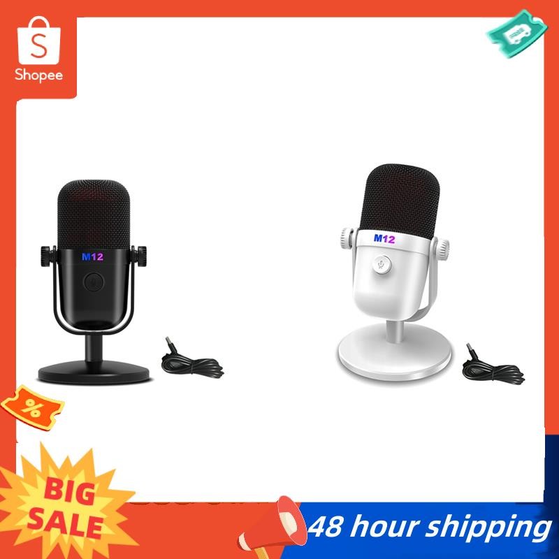พร้อมสต็อก Gaming USB Condenser Microphone Mic with RGB Light/Buttons ...