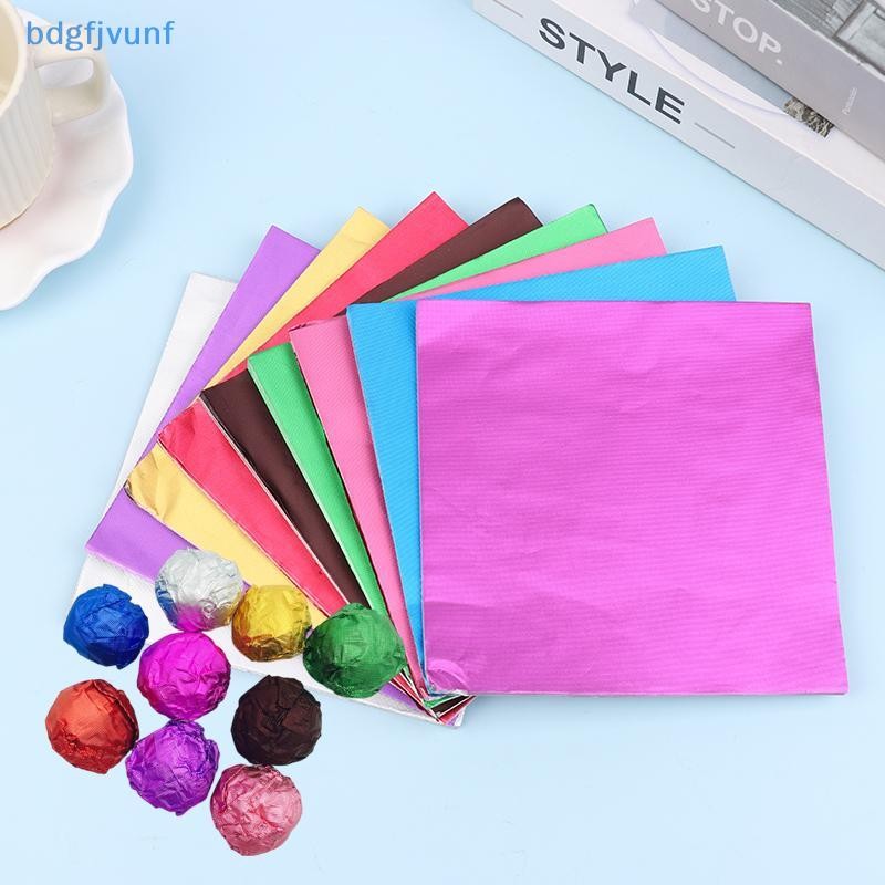 BDGF 100 ชิ้น 15x15 ซม.อลูมิเนียมฟอยล์ห่อกระดาษแผ่นฟอยล์ Candy แพคเกจ ...