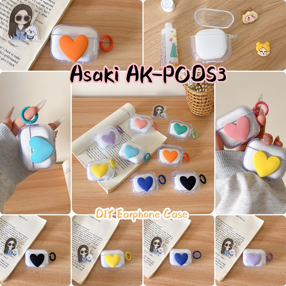 READY STOCK!นําไปใช้กับ Asaki AK-PODS3 เคส Case เคสหูฟัง DIY การ์ตูนคู่รัก ซิลิโคนนุ่ม เคส เคสหู ...