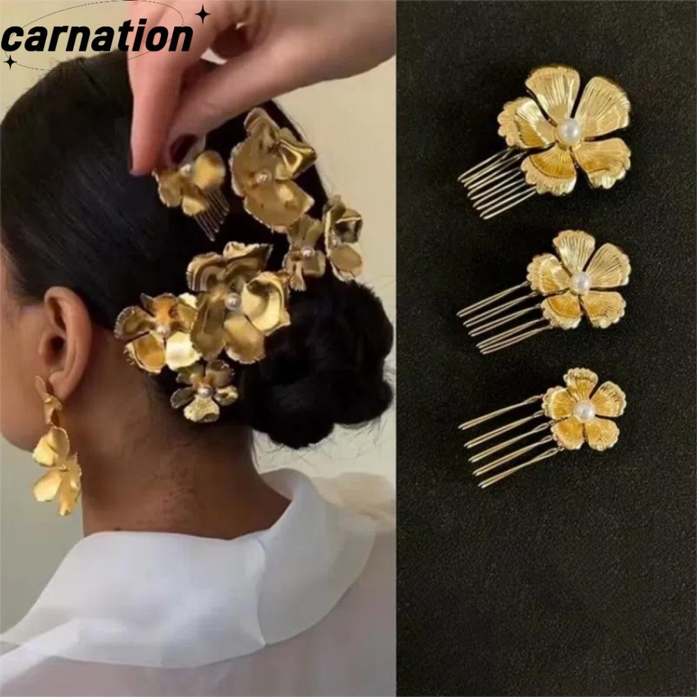 CARNATION หวีผมและเครื่องประดับทรงดอกไม้มุก สไตล์ฝรั่งเศสสำหรับผู้หญิง ...